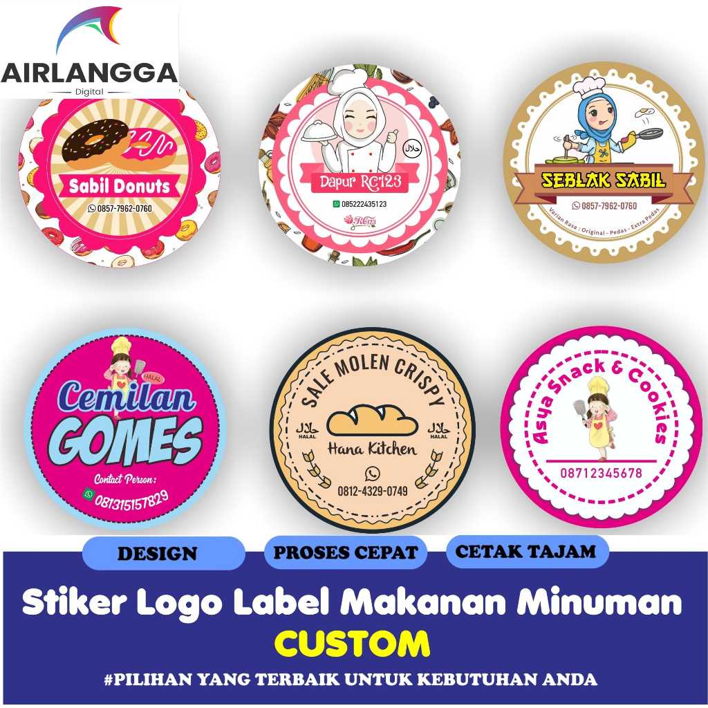 Jual Stiker Logo Label Makanan Minuman Bahan Sticker Bontak / Chromo ...