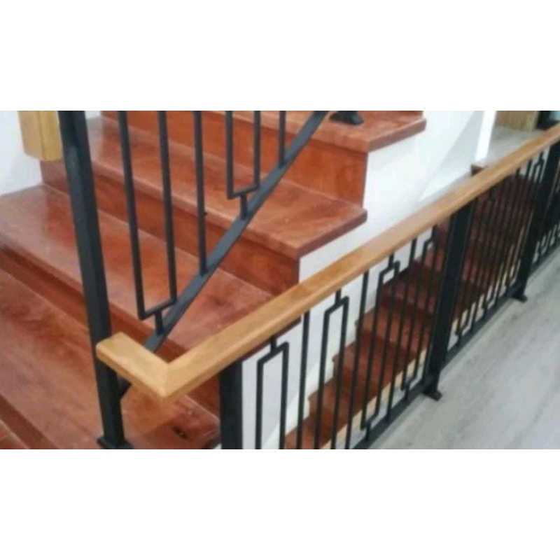 Jual pager tangga reling tangga pegangan warna kayu | Shopee Indonesia