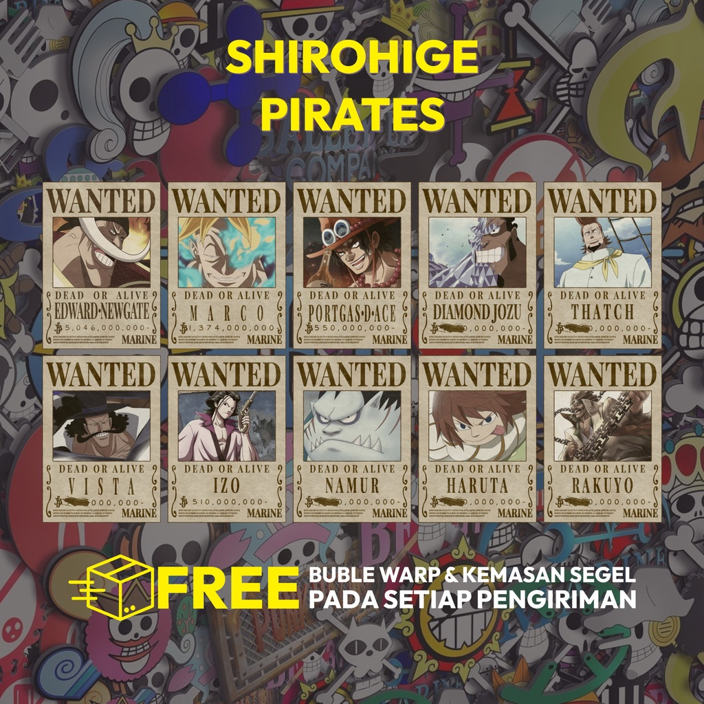 Jual Poster Bounty One Piece Terbaru Poster Wanted Paket Komplit SHP ...