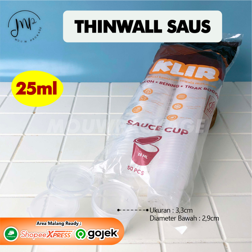 Jual CUP SAUS 25ML / THINWALL 25ML KLIR / TEMPAT SAUS | Shopee Indonesia
