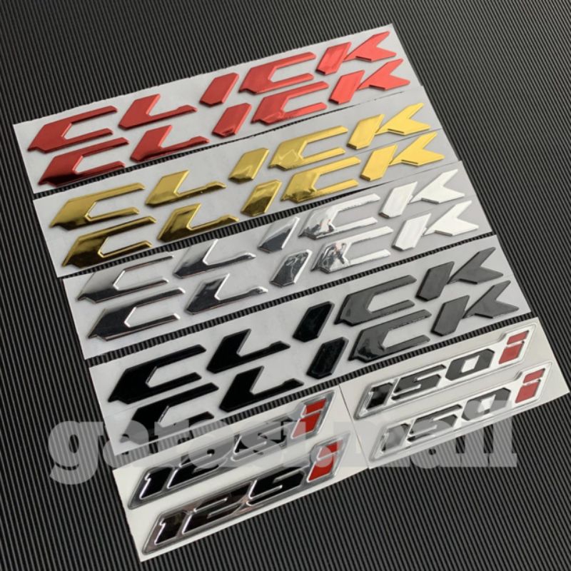 Jual Emblem Badge Body Honda Click Timbul 3D Sticker Tulisan Klik 125i ...