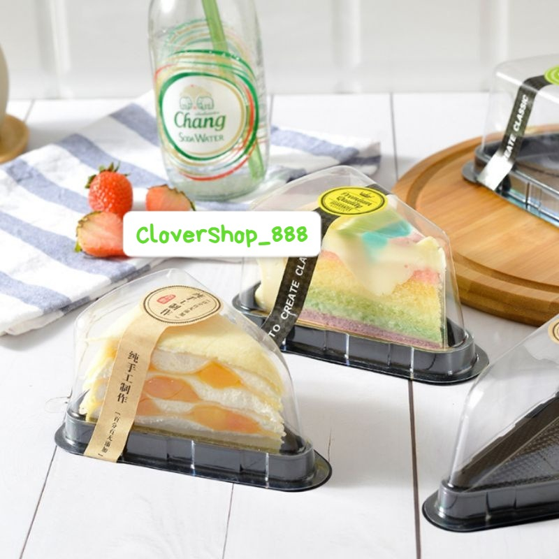 Jual 10pcs Korean Tray Mika Segitiga / Mika Slice Cake / Cake Box Mika ...