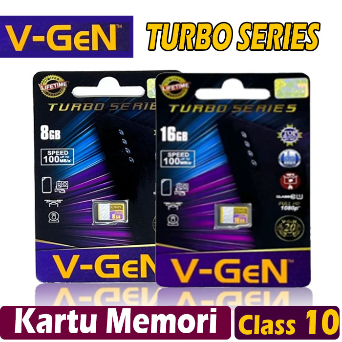 Jual Micro SD V-GeN Turbo 100MB/s Class 10 Memory Card Vgen 8gb 16gb ...
