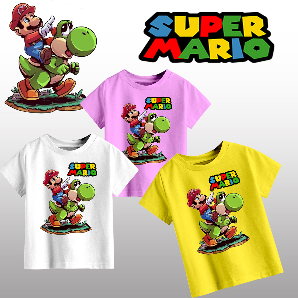 Jual Kaos Super Mario Kids: Gaya Imut untuk Anak-anak 1-6 Tahun, Bahan Combed 30s | Shopee Indonesia