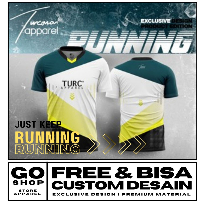 Jual Kaos Running/Jogging/ Training kerah v neck Fullprint By Turcoman ...