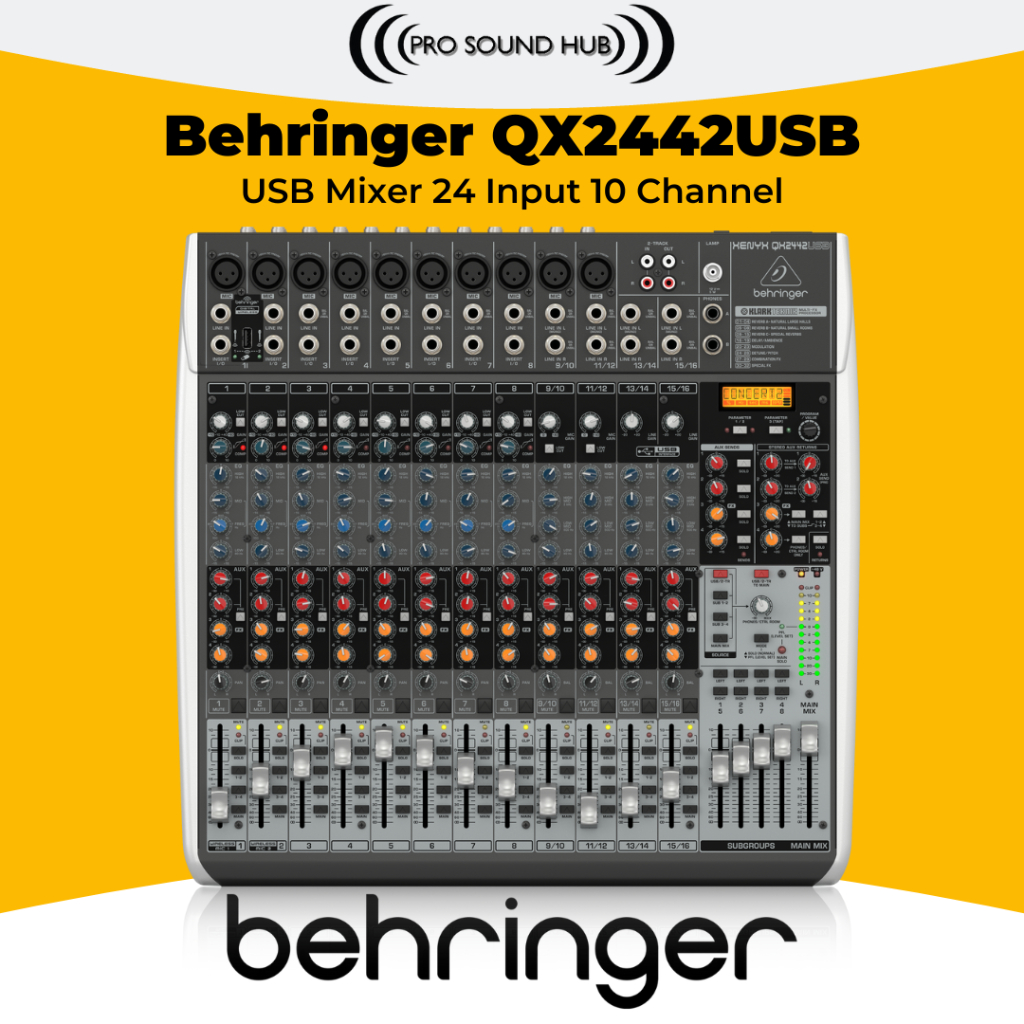 Jual Behringer QX2442USB QX 2442 USB Mixer 24 Input 10 Channel Mic ...