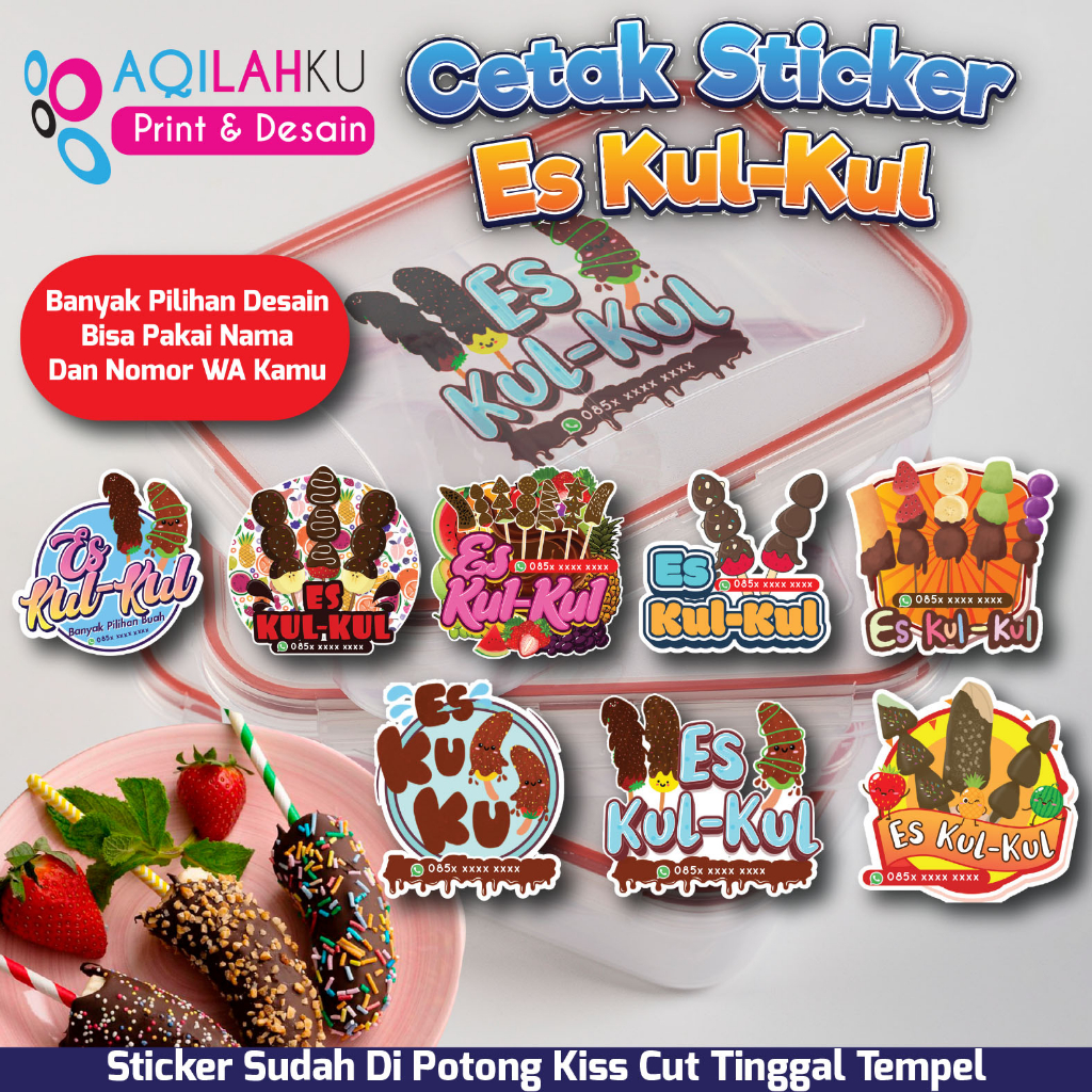 Jual Stiker label Es Kul-Kul |ANTI AIR |1 Pack isi 50 pcs | Free Desain ...
