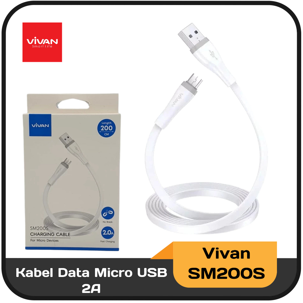 Jual Kabel data Micro USB/Type C/Lightning Vivan SM200S/SC200S/SL200S ...