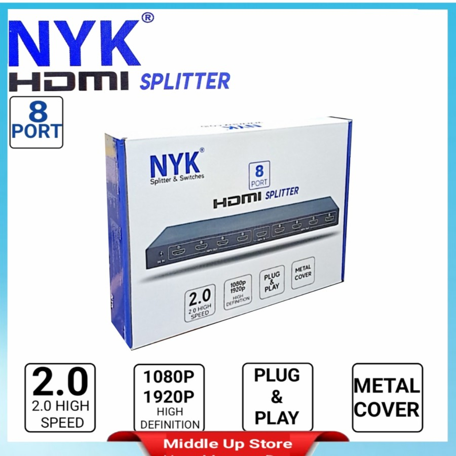 Jual HDMI splitter 8 port NYK 1 input 8 output monitor / Hdmi splitter ...