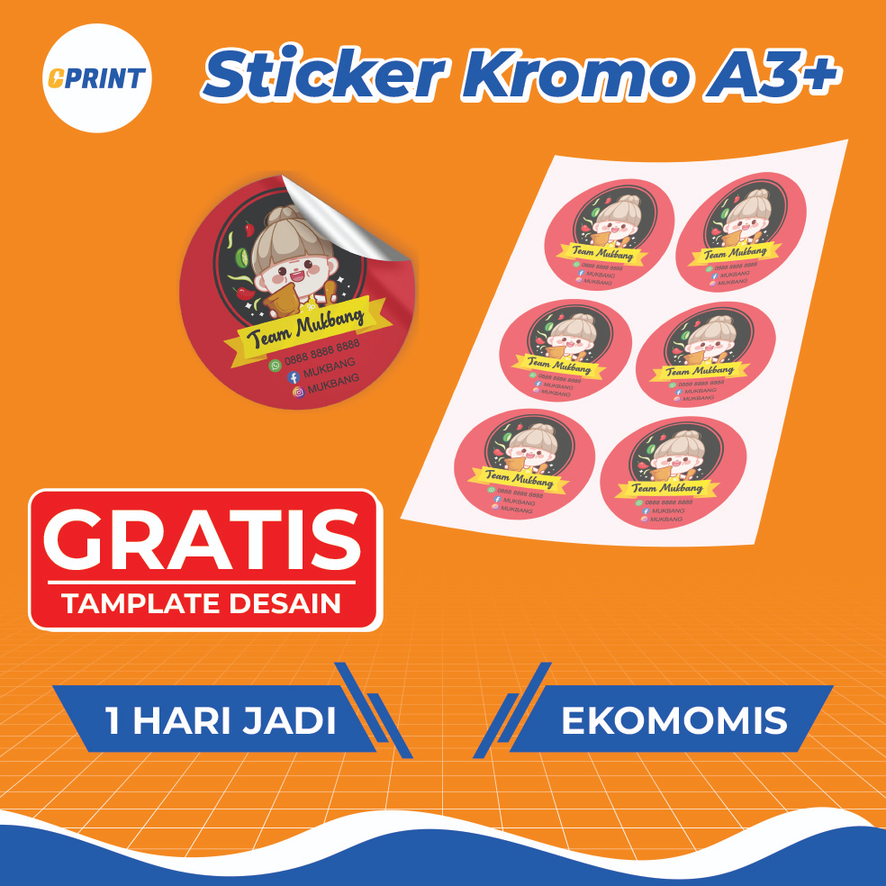 Jual Cetak Sticker Logo Bulat Chromo A3+ Lembaran | Shopee Indonesia