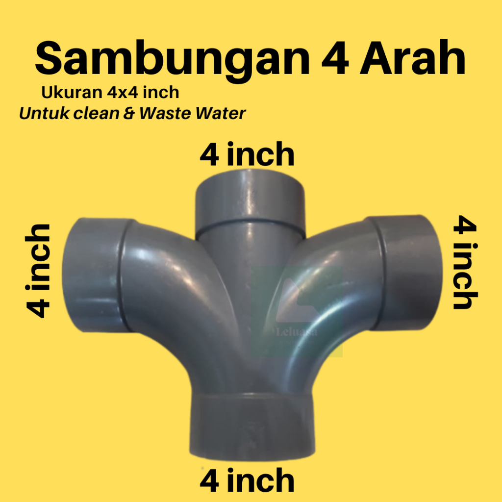 Jual Pipa Fitting Sambungan Fiting 4 inch Empat Arah Clean Waste Water ...