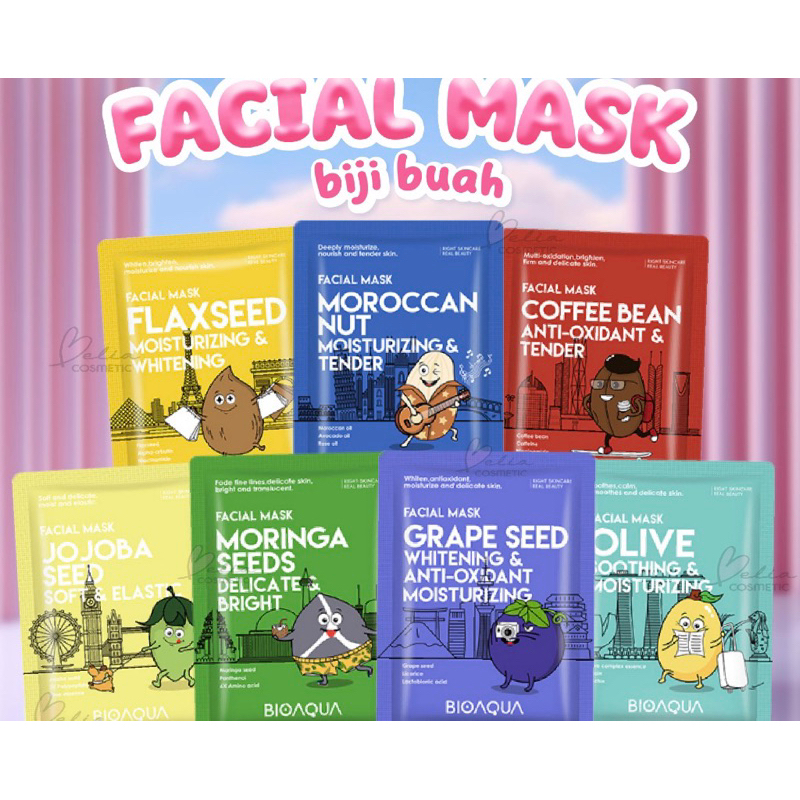 Jual BELI 10 GRATIS 2 BIOAQUA Sheet mask biji buah | Shopee Indonesia