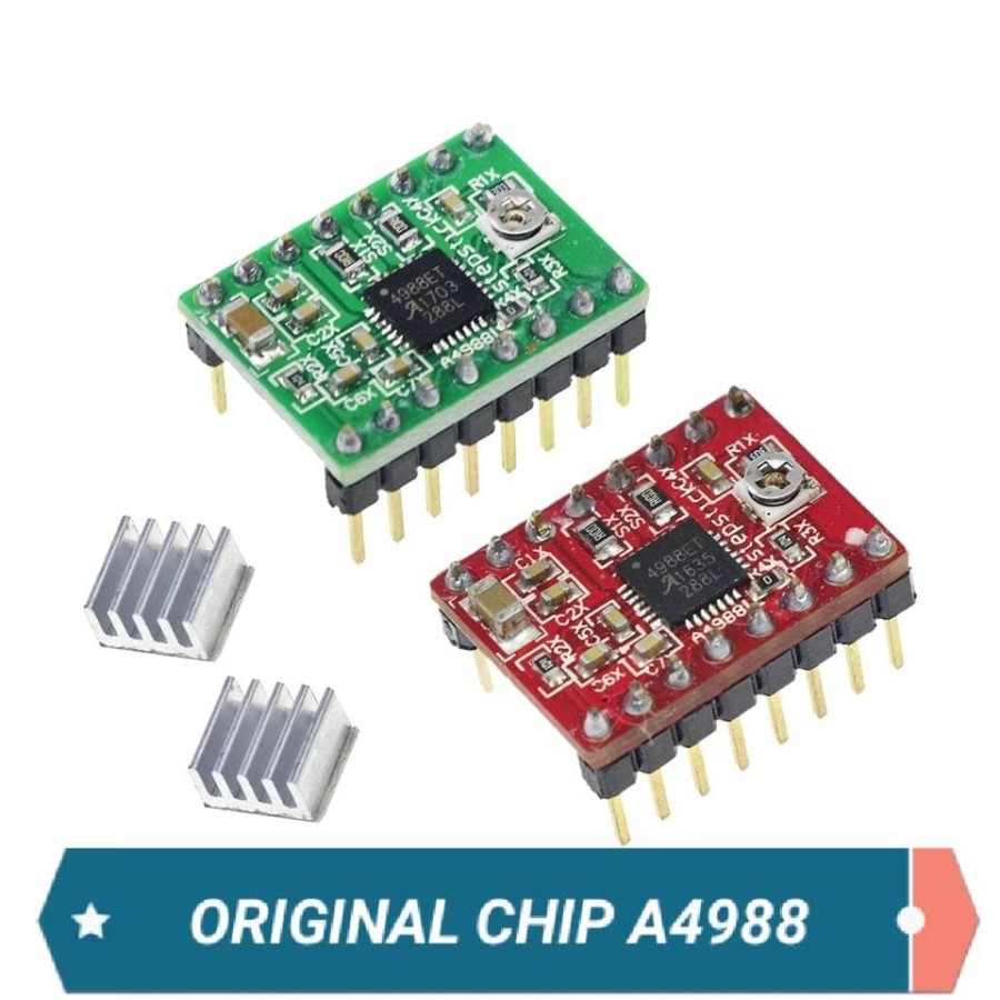 Jual Original Chip A4988 Stepper Driver + Heatsink 3D Printer CNC ...