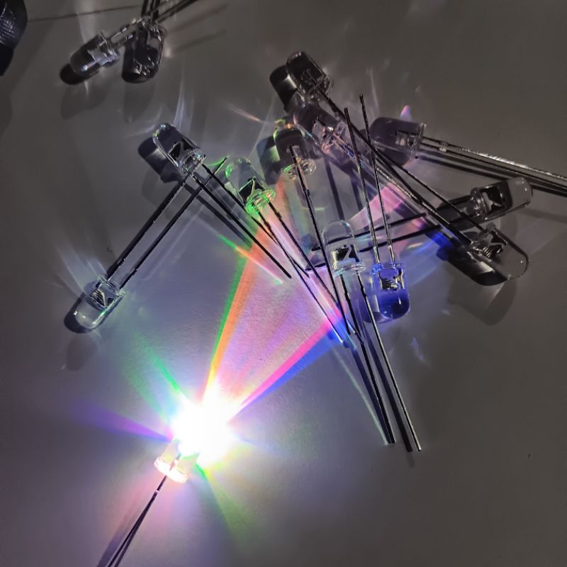 Jual LED 5 mm 3 warna RGB bening lampu layangan 2 warna merah biru ...