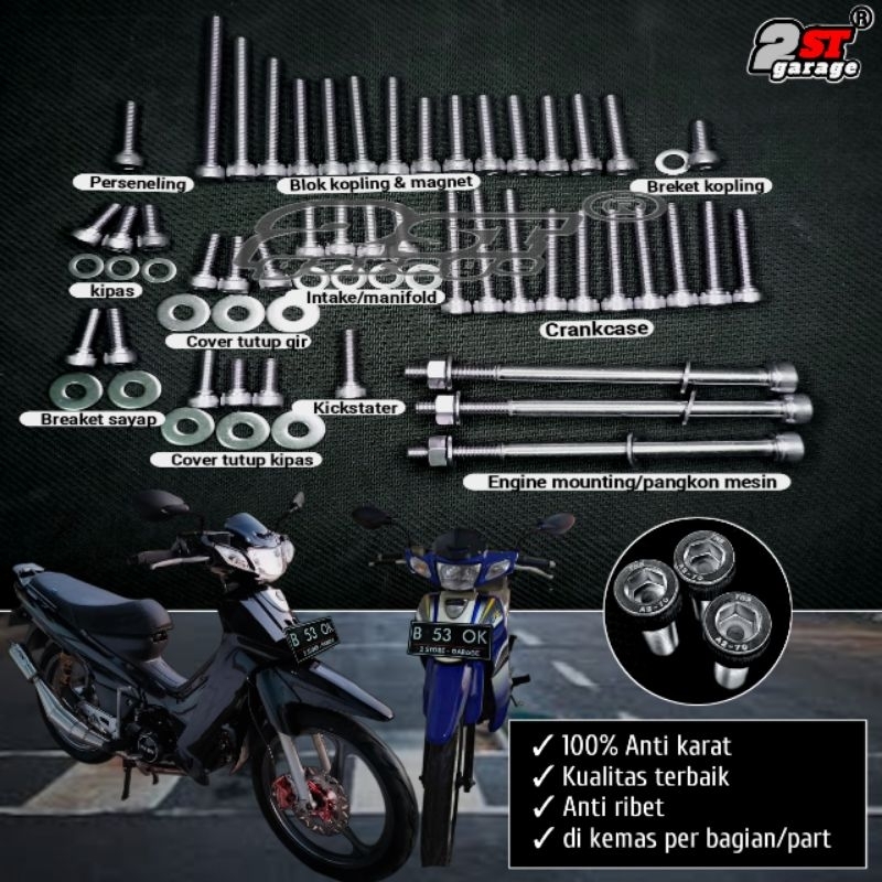 Jual Baut Stenlis 304 Blok Mesin Fizr Anti Karat / Baud Bak Kalter Mesin L Set Stainless Steel ...