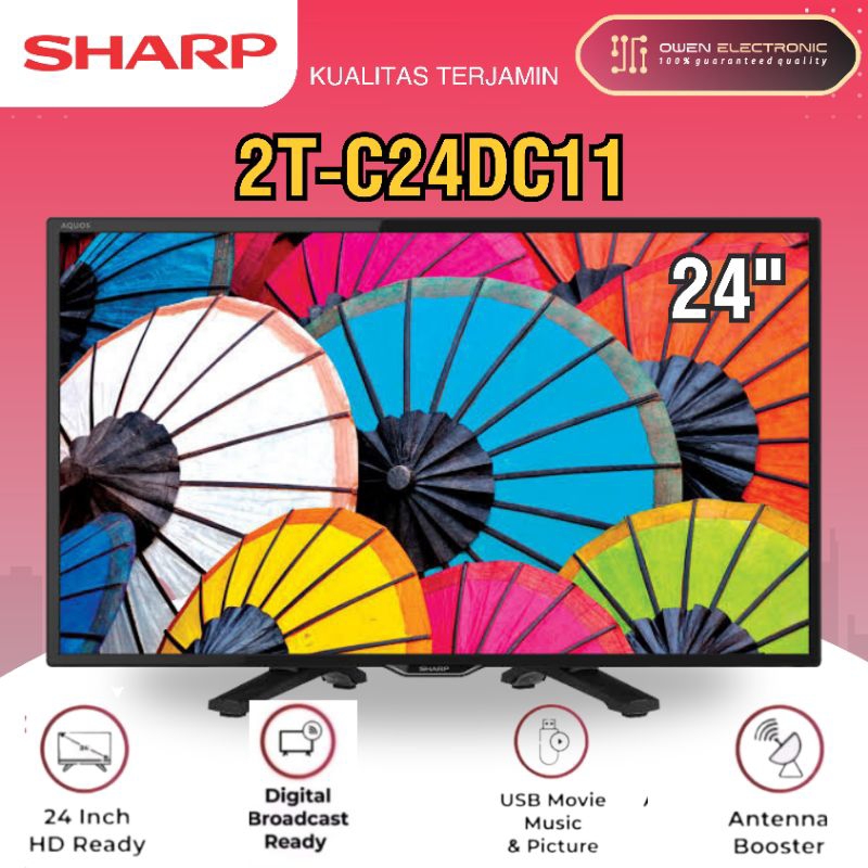 Jual LED TV Sharp 24 Inch AQUOS LED 2T-C24DC11/2TC24DC11/24DC1i Digital ...