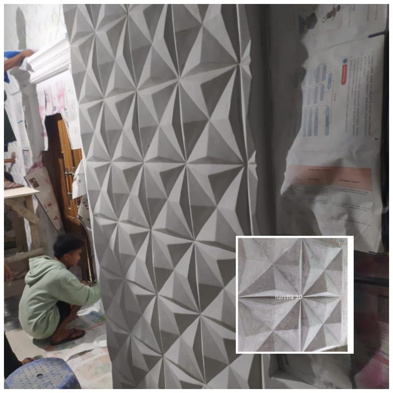 Jual panel 3D beton/ dekorasi dinding 3D (harga per m²) | Shopee Indonesia