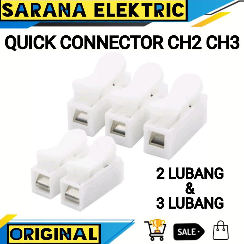 Jual QUICK CONNECTOR CH2 CH3 CH-2 CH-3 2 PIN 2 LUBANG DAN 3 PIN 3 ...