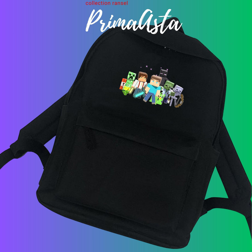 Jual TAS RANSEL ANAK NGAJI SEKOLAH SD SMP ANIMASI GAME MINI CRAFT MINE ...