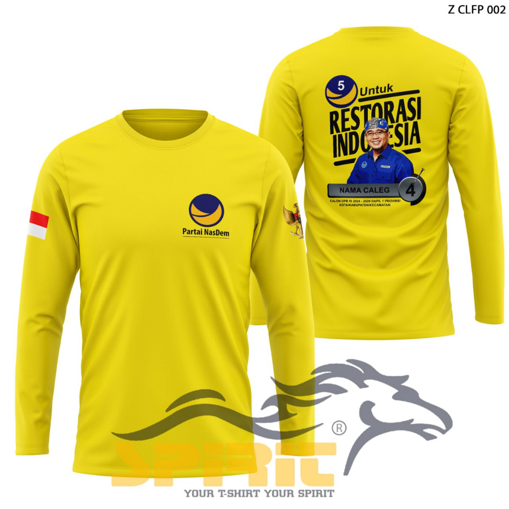 Jual Baju Custom Kampanye Caleg 2024 Nasdem Lengan Panjang Katun Combed ...