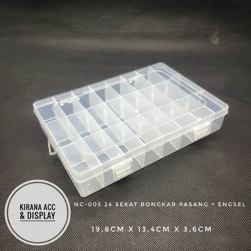 Jual Box / Kotak / Storage Plastik Penyimpanan Manik / Mote 24 Sekat NC ...