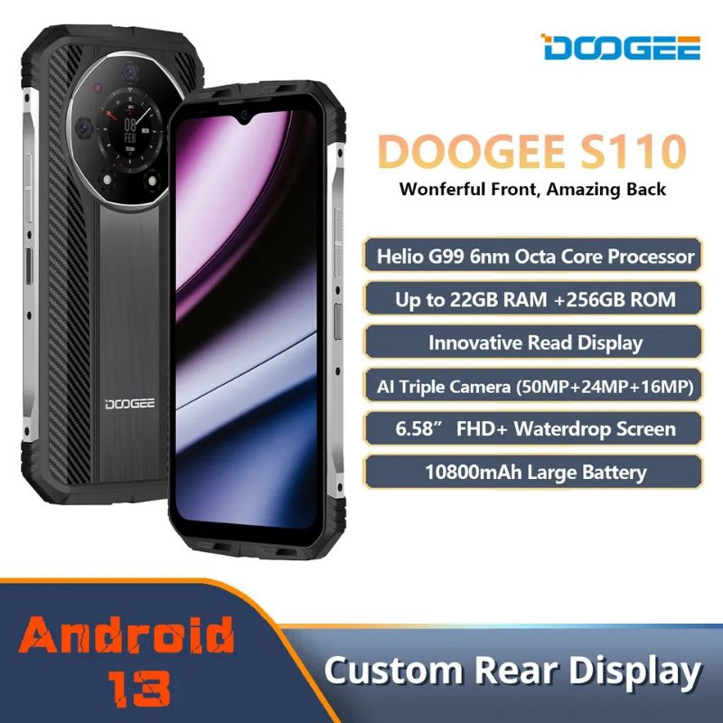 Jual Doogee S110 Rugged 12GB+256GB MTK Helio G99 10800mAh 4G Android 13 ...