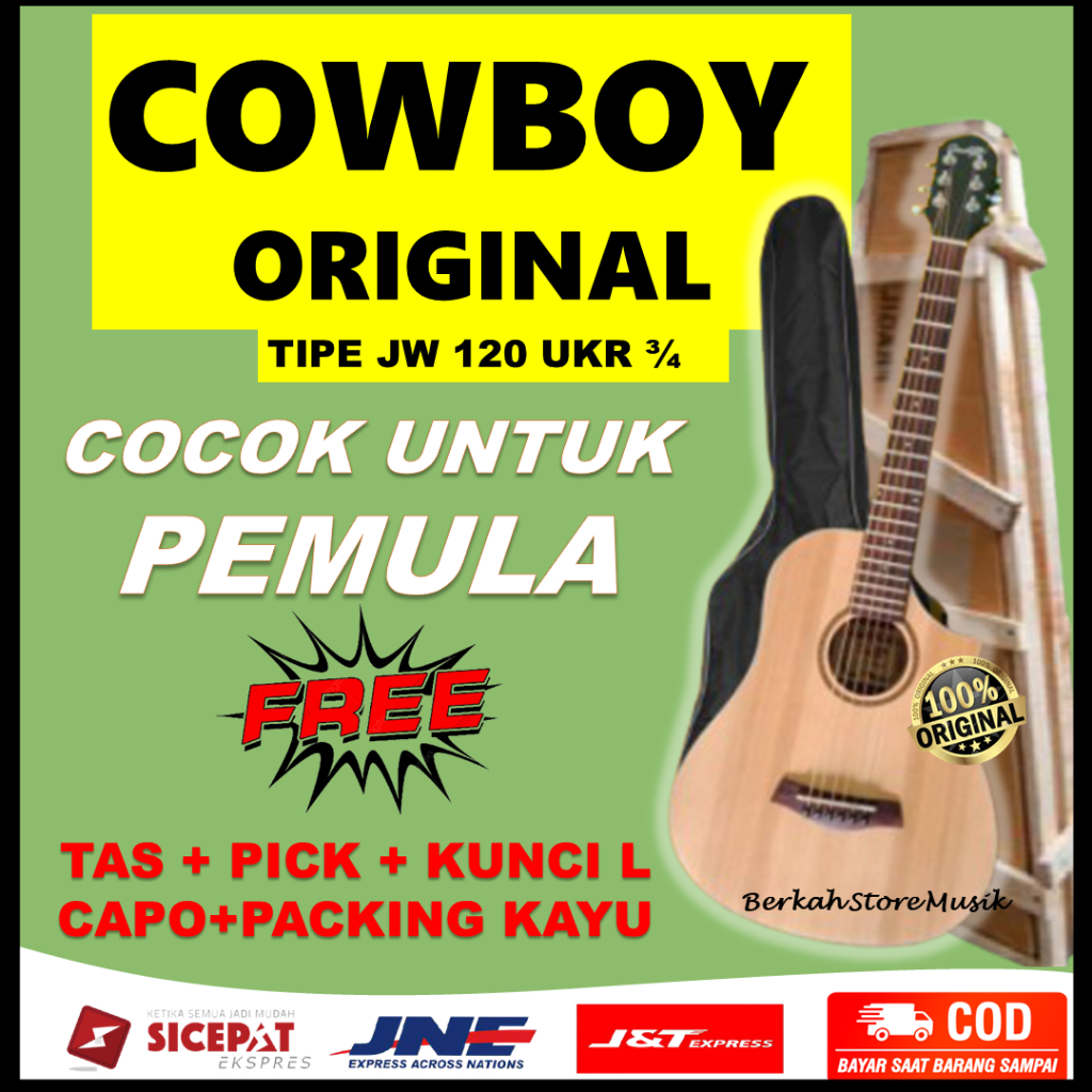 Jual Gitar Cowboy Akustik Original Classic Klasik CGC100 NA/NS | Shopee ...