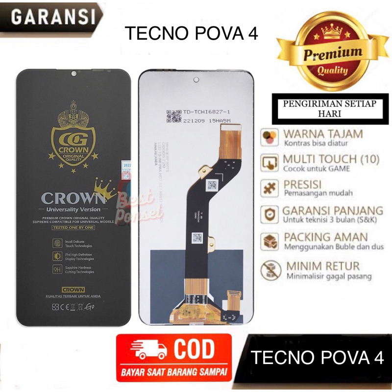 Jual Lcd Touchscreen TECNO POVA 4 / X6817 Display Fullset ORIGINAL ...