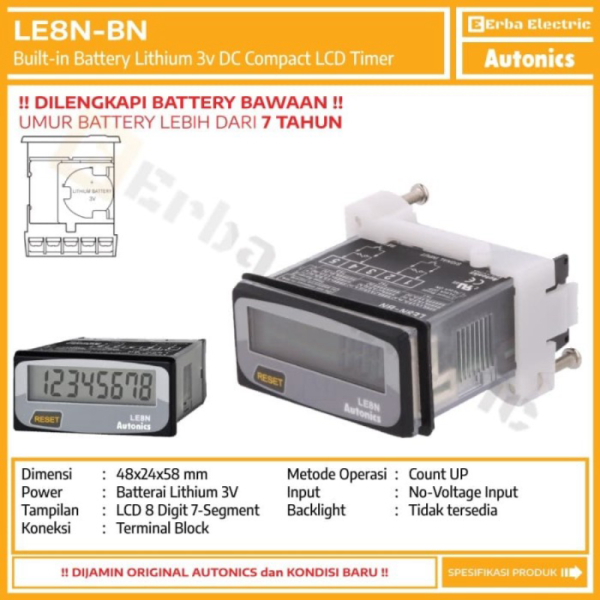 Jual Autonics Le8n Bn Timer Digital Battery Baterai 3v Dc Lcd Npn Berkualitas Shopee Indonesia