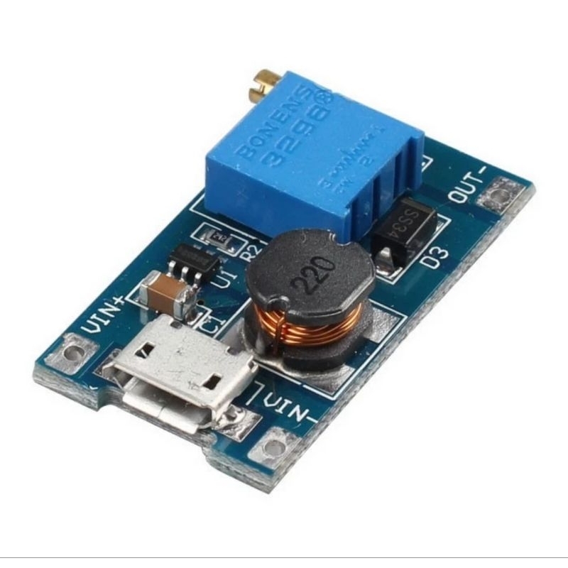 Jual modul step up micro usb mt3608 max 28v bulk power booster DC 2-24v ...