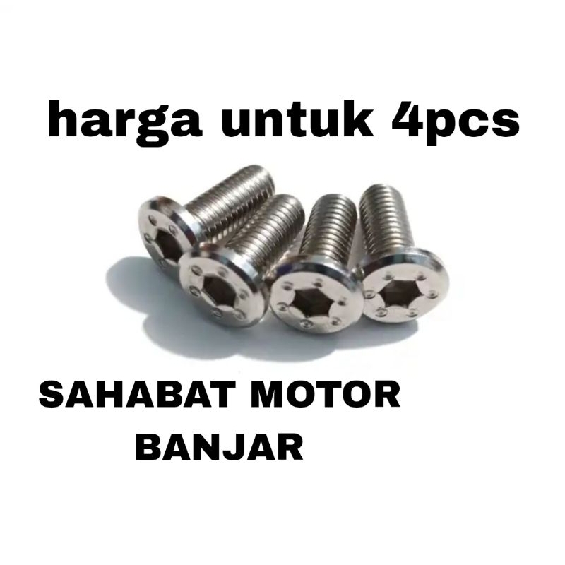 Jual 4 PCS Baut disc cakram CHROME / Baut piringan motor / M8X20 | Shopee Indonesia