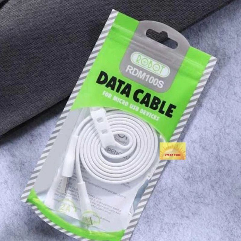Jual Kabel Charger Robot RDM RDC RDL Micro Type C iPhone kemasan pipih 100cm garansi 1 tahun ...