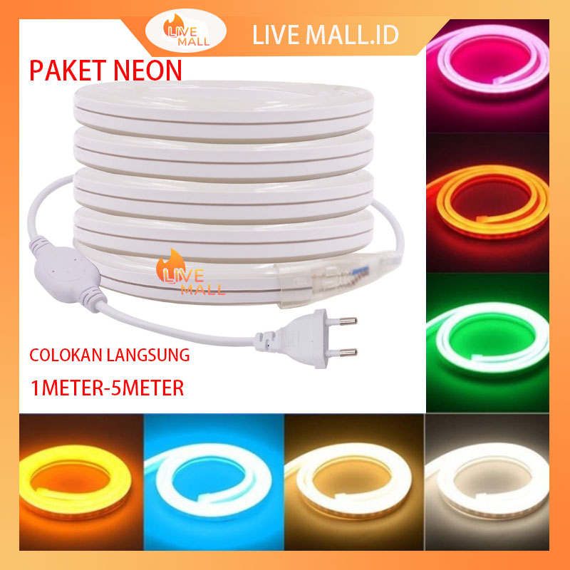 Jual Paket Lampu Neon Fleksibel220v 1m 2m 3m 4m 5m 5 meter Tinggal ...