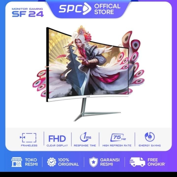 Jual Monitor SPC Gaming LED Full HD SF 24 inch Curve | Shopee Indonesia