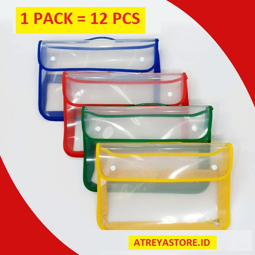 Jual (1 PACK/10PCS) MAP GANTUNG SCHOOL BAG / MAP ZIPPER 2 KANCING TEBAL ...