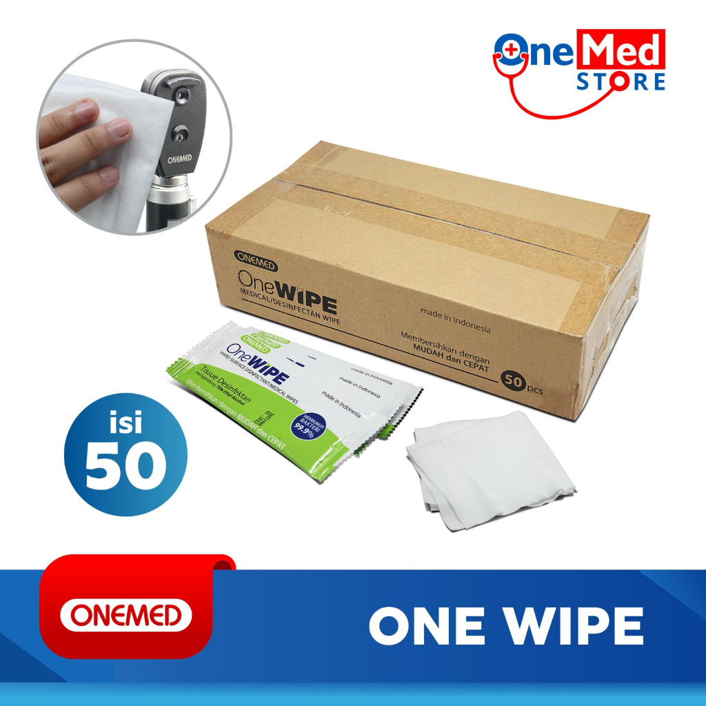 Jual One Wipe Box isi 50 pcs Tissue Desinfektan OneMed MM | Shopee ...