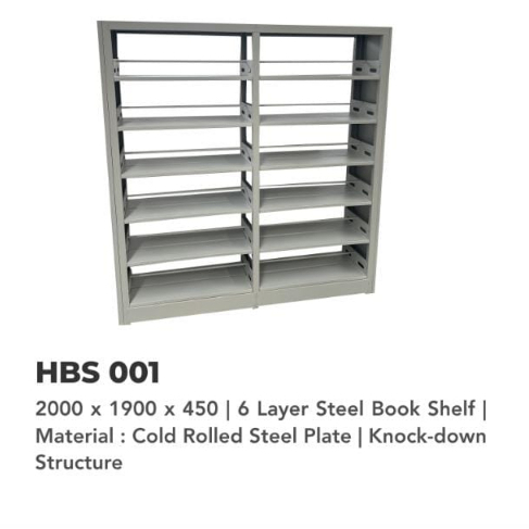 Jual Rak buku besi / Rak buku type HBS 001 / Rak buku sekolah / rak ...