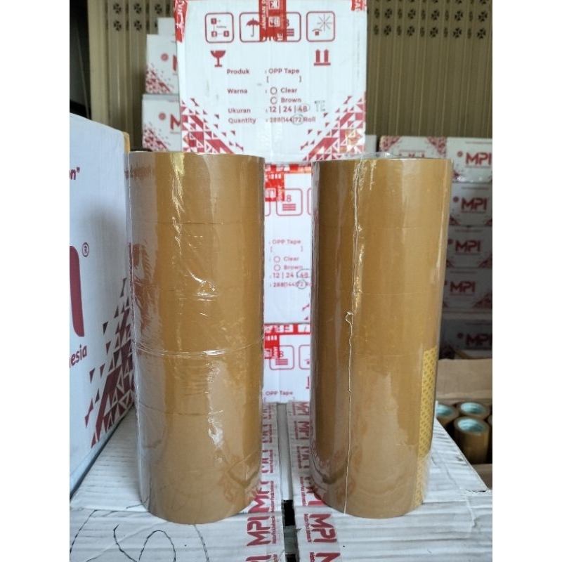 Jual Lakban Bening - Lakban Cokelat MPI Ekonomis 45mm x 100 yard x 42 ...