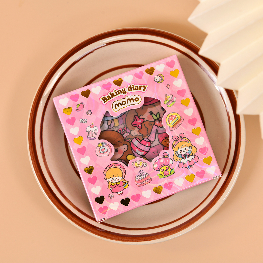 Jual Stiker 2D 100 Lembar Sticker Momo Mini Kartun Korea Lucu Anti Air ...