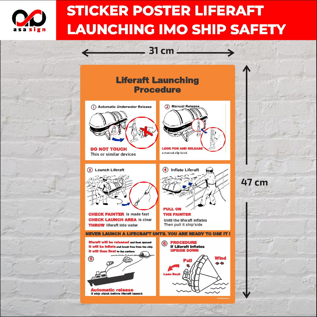 Jual Poster Sticker LIFERAFT LAUNCHING PROCEDURE | Shopee Indonesia