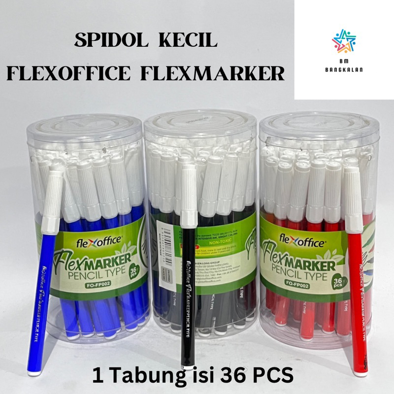 Jual Spidol FLEXOFFICE Flexmarker FO-FP002 Pencil Type Hitam, Biru ...