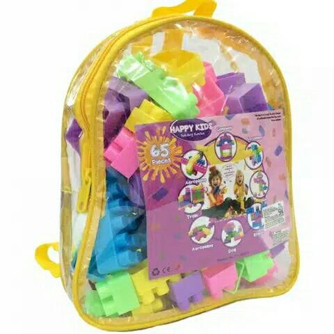 Jual Mainan Edukasi Anak - Happy Kids Block Lego Building Blok Isi 65Pc ...