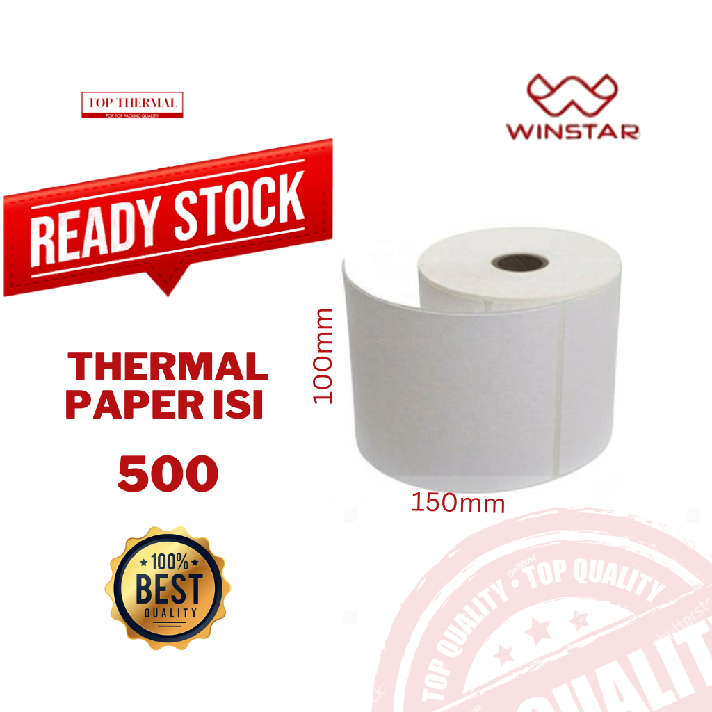 Jual Kertas sticker label thermal 100x150 MM isi 500 pcs roll dan lipat | Shopee Indonesia