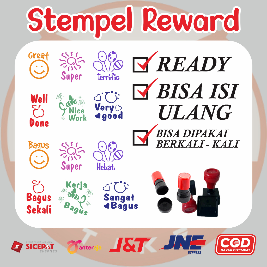 Jual Stempel reward, stempel penilaian guru TK, Paud, SD lengkap 1 set ...