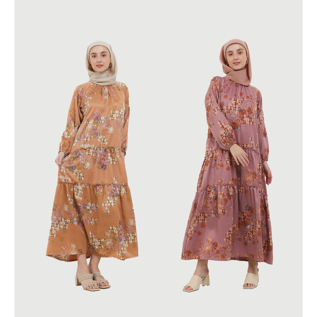 Jual MFMW Hanara Dress Gamis Motif Bunga | Shopee Indonesia