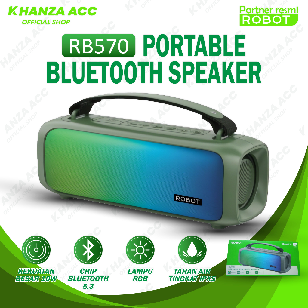 Jual KHANZAACC ROBOT RB570 Speaker Bluetooth 5.3 Portable Bass Boost ...