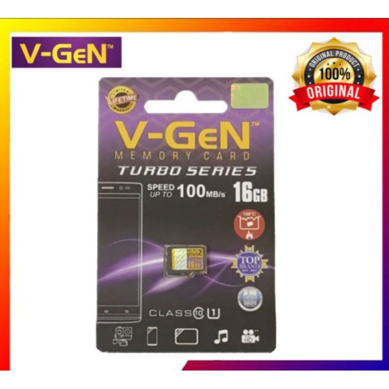Jual MEMORY CARD V-GEN CLASS 10 TURBO (16 GB) ORIGINAL 100% | Shopee ...