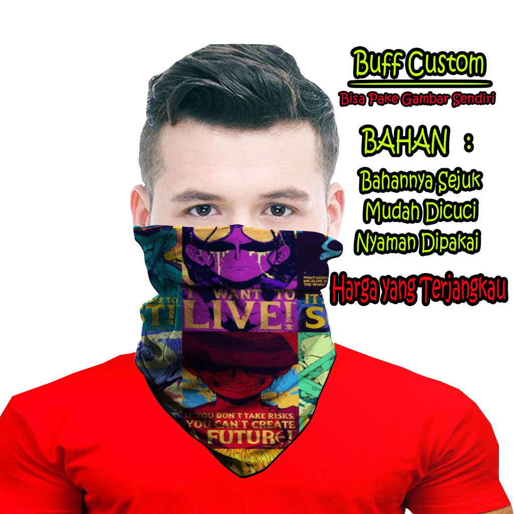 Jual Masker Baff Custom One Piece (Bisa pake Gambar Sendiri) | Shopee ...