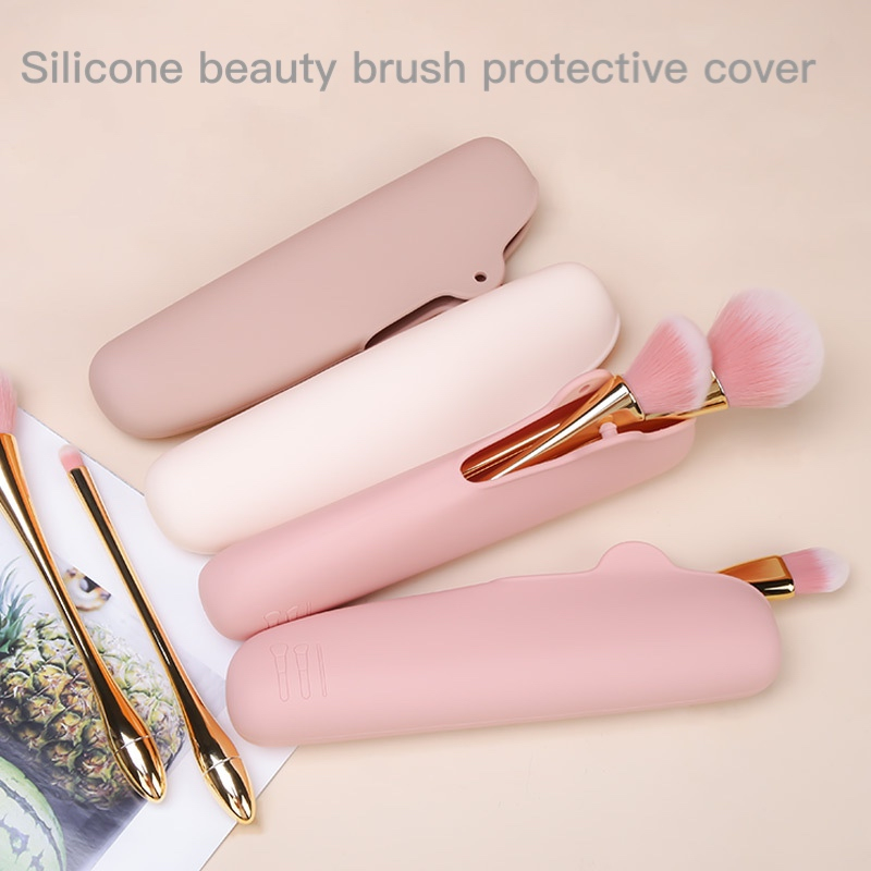Jual Waterproof Travel Makeup Brush Holder Silikon Makeup Brush Case Tempat Penyimpanan Kuas ...