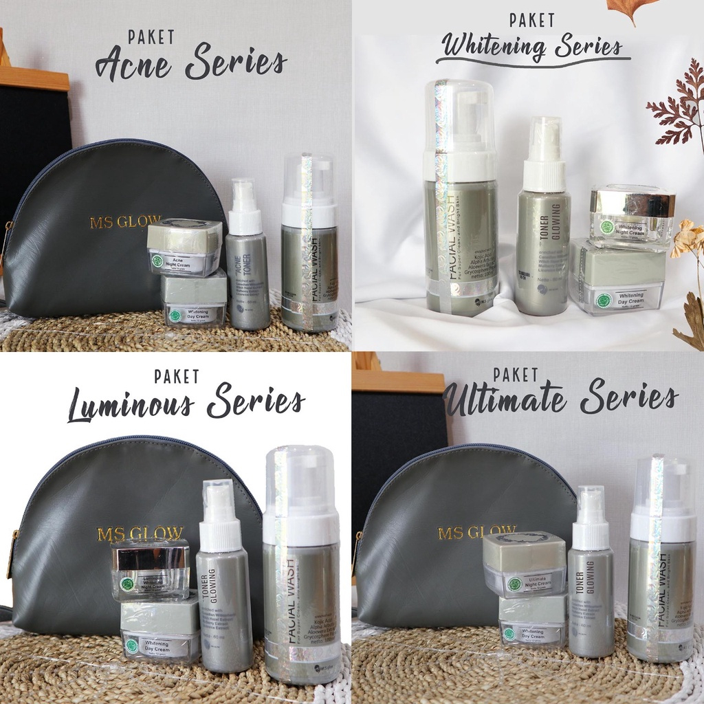Jual Ms Glow Original Paket Perawatan Wajah / Paket Whitening Ms Glow Paket Luminous / Paket ...